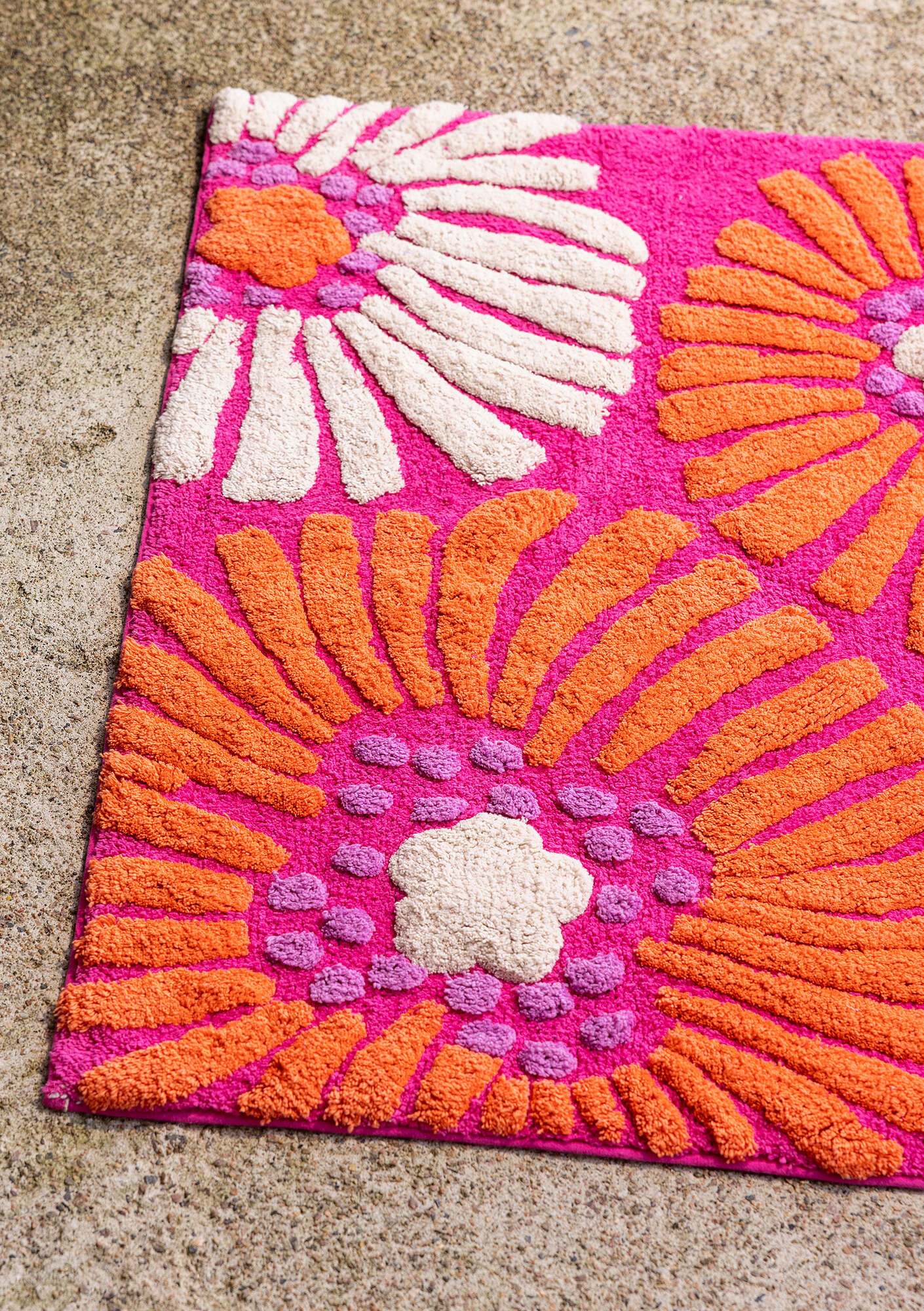 Poppies organic cotton bath mat