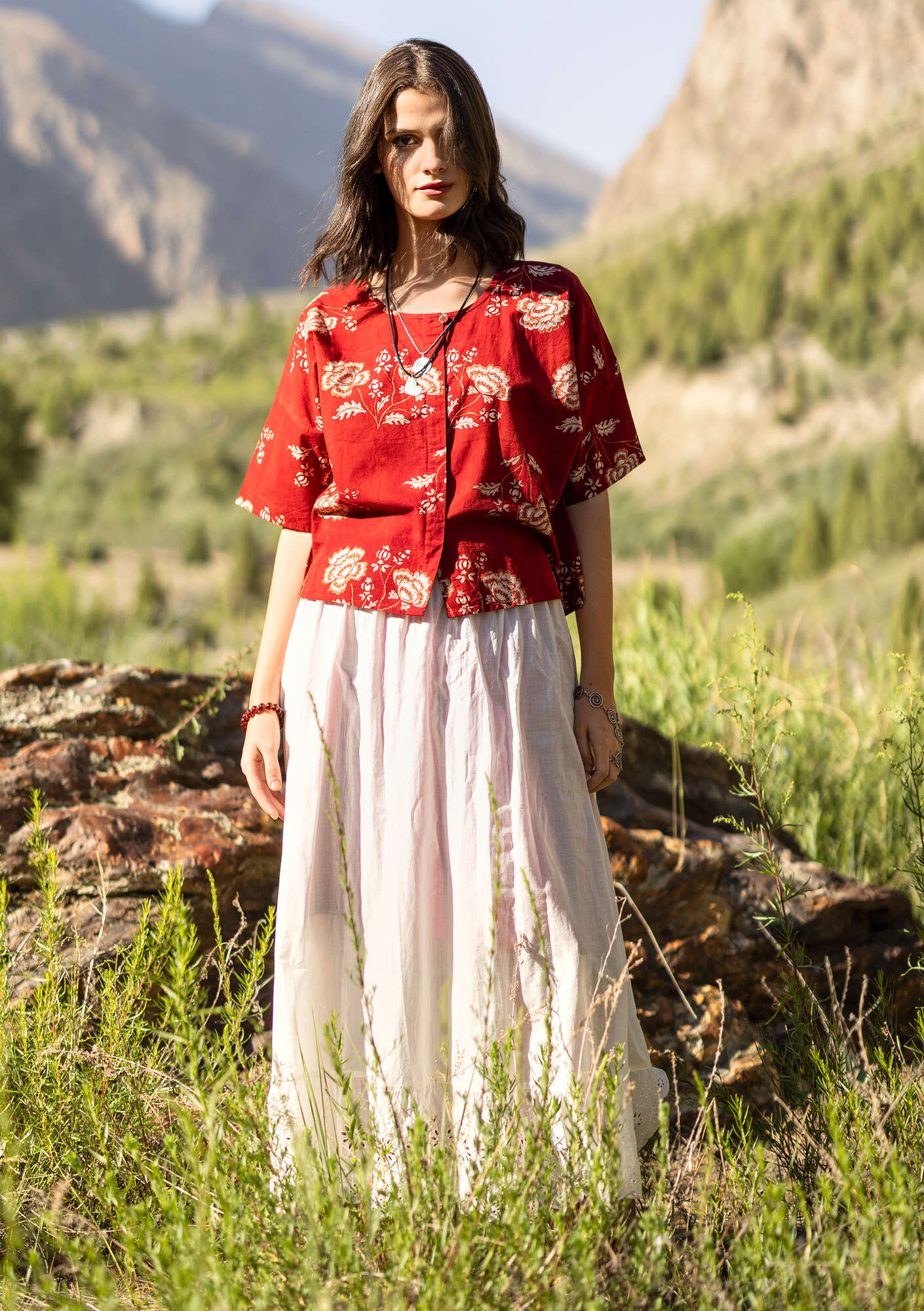 Blouse tissée Rose hip en coton biologique