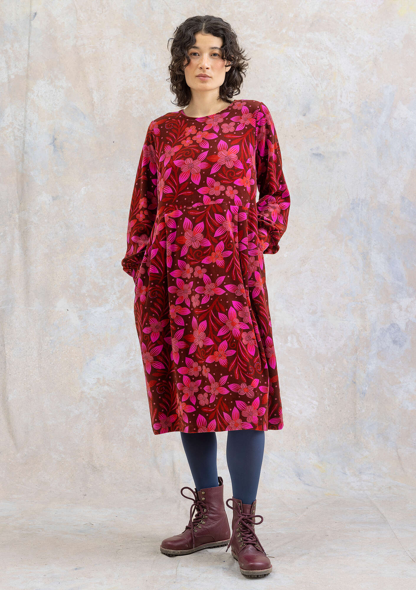 Cornus organic cotton/recycled polyester velour dress