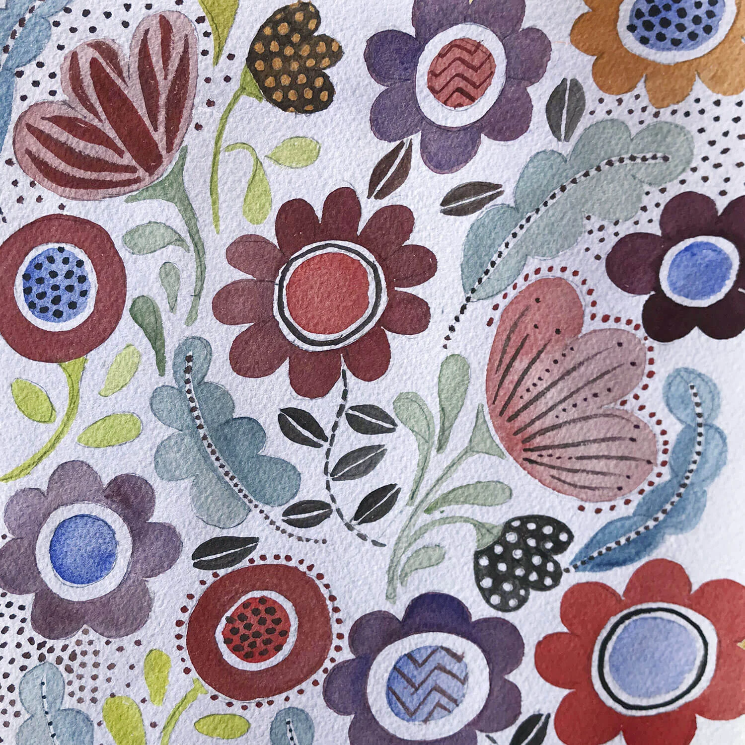 Gudrun Sjödén | Watercolors and Patterns | A Cascade of Patterns