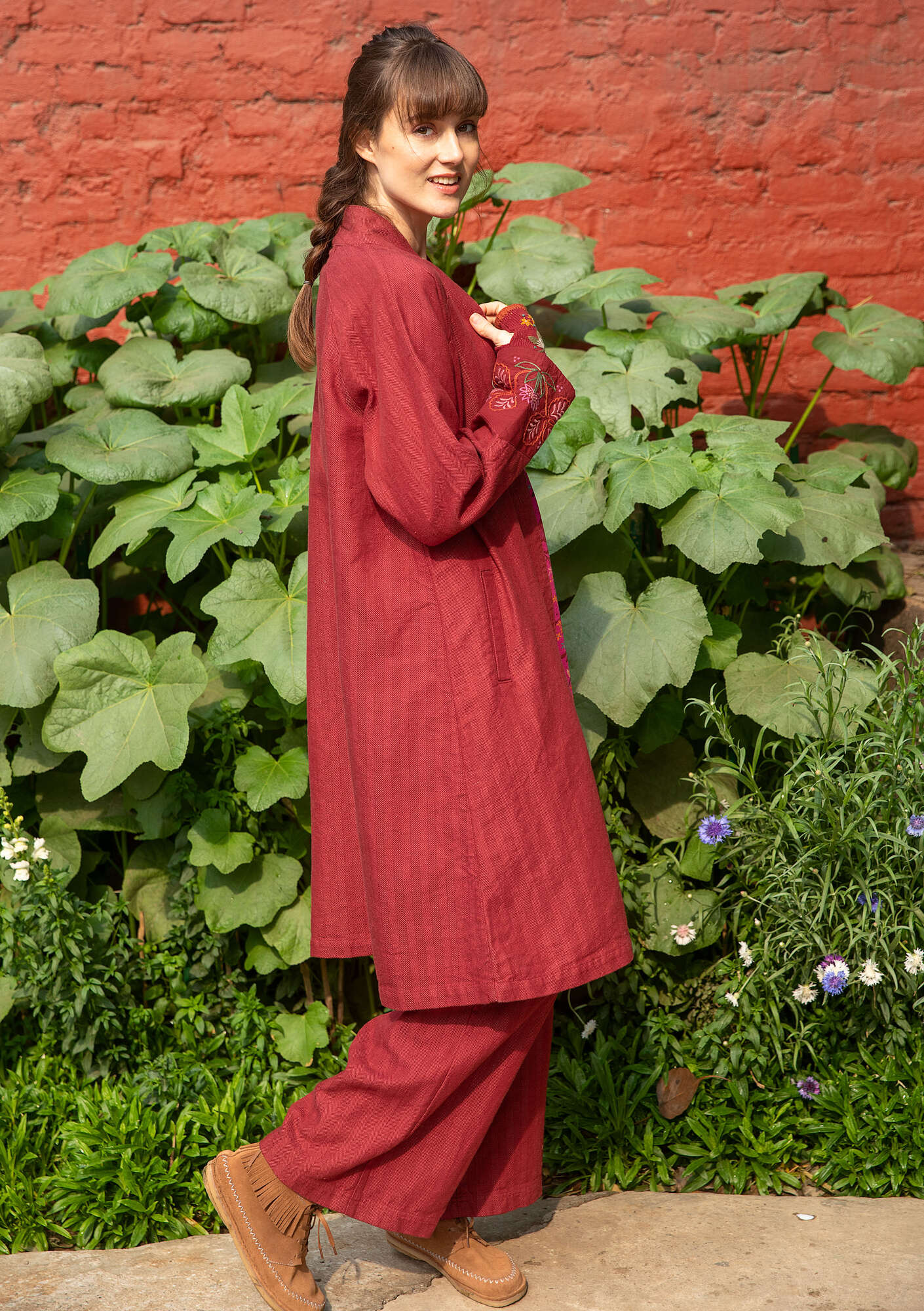 Woodland organic cotton/linen coat